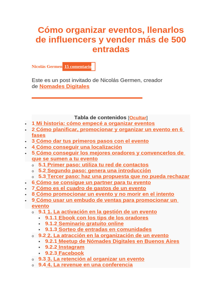 Cómo Organizar Eventos | PDF | Facebook | Blog