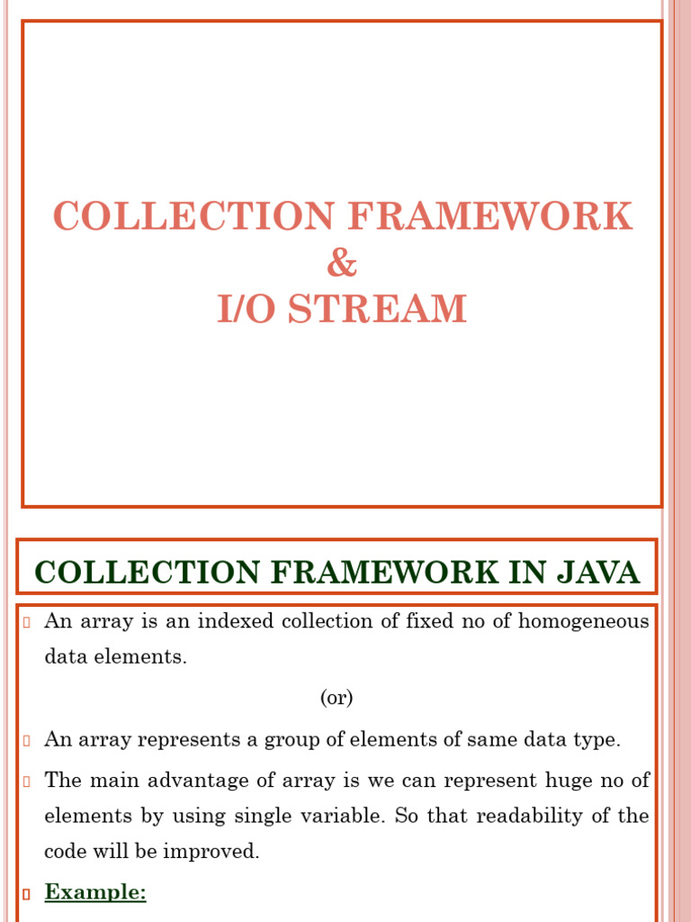U4-IT-Collection Framework and IO Stream in Java | PDF | Software ...