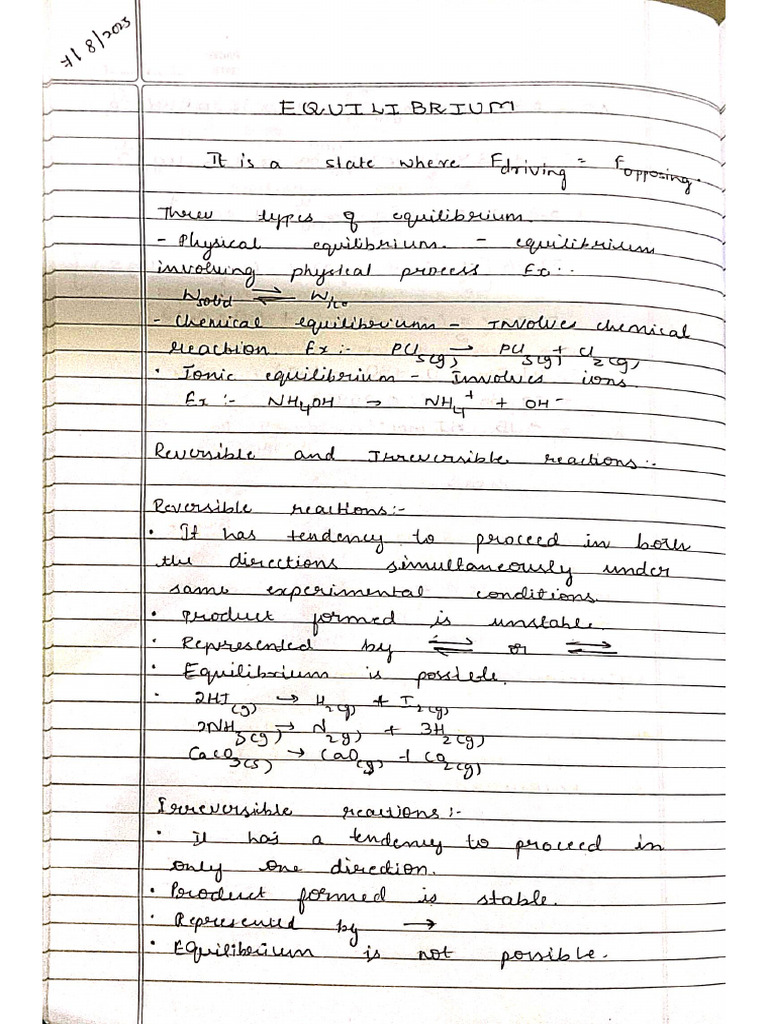 Chemical Eq Short Notes | PDF