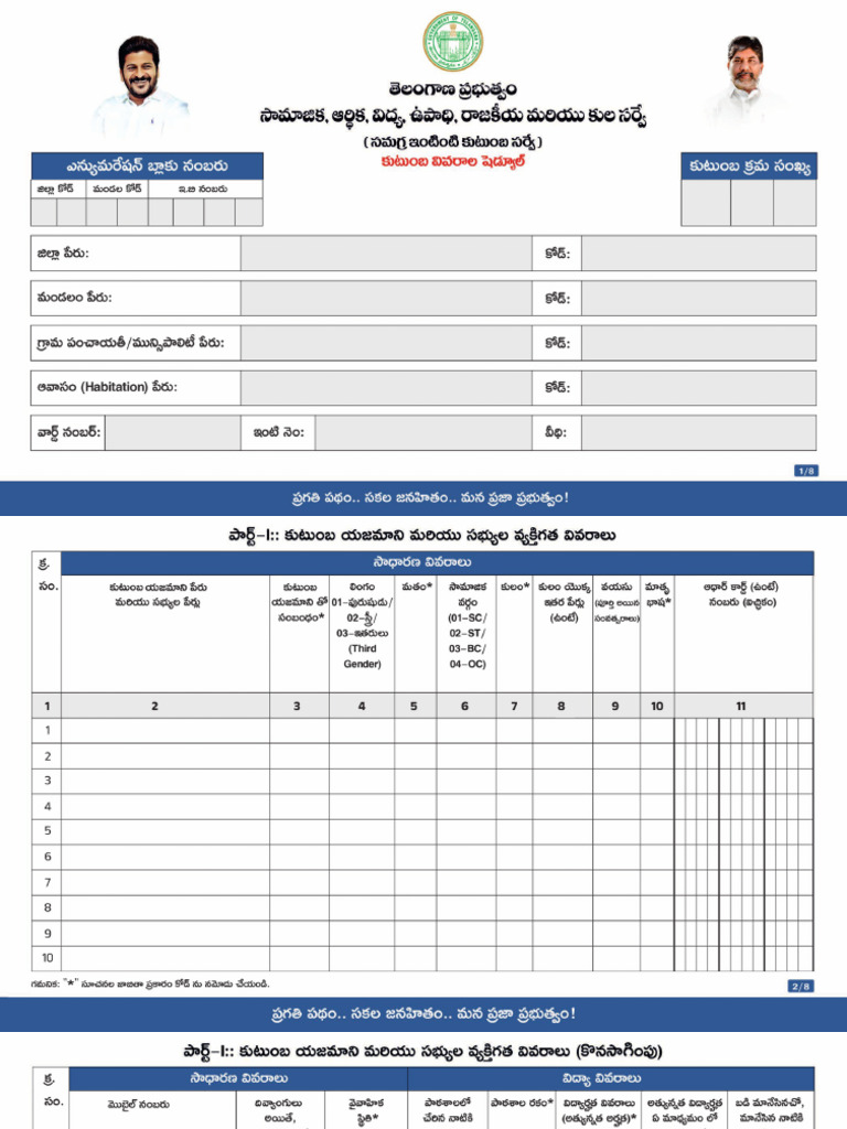 Household Schedule Survey Form | PDF