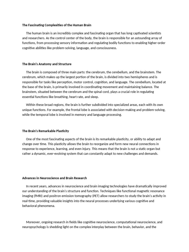 The Fascinating Brain-WPS Office | PDF | Brain | Human Brain