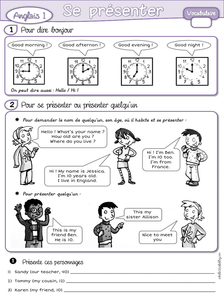 Se Présenter en Anglais Oral | PDF