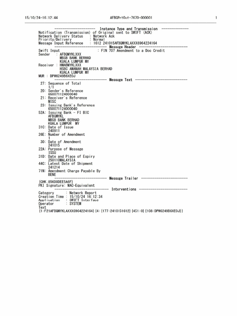LC Copy Amendment | PDF