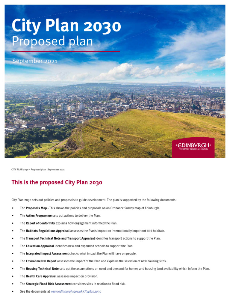 Edinburgh City Plan 2030 Overview | PDF | Infrastructure | Economies