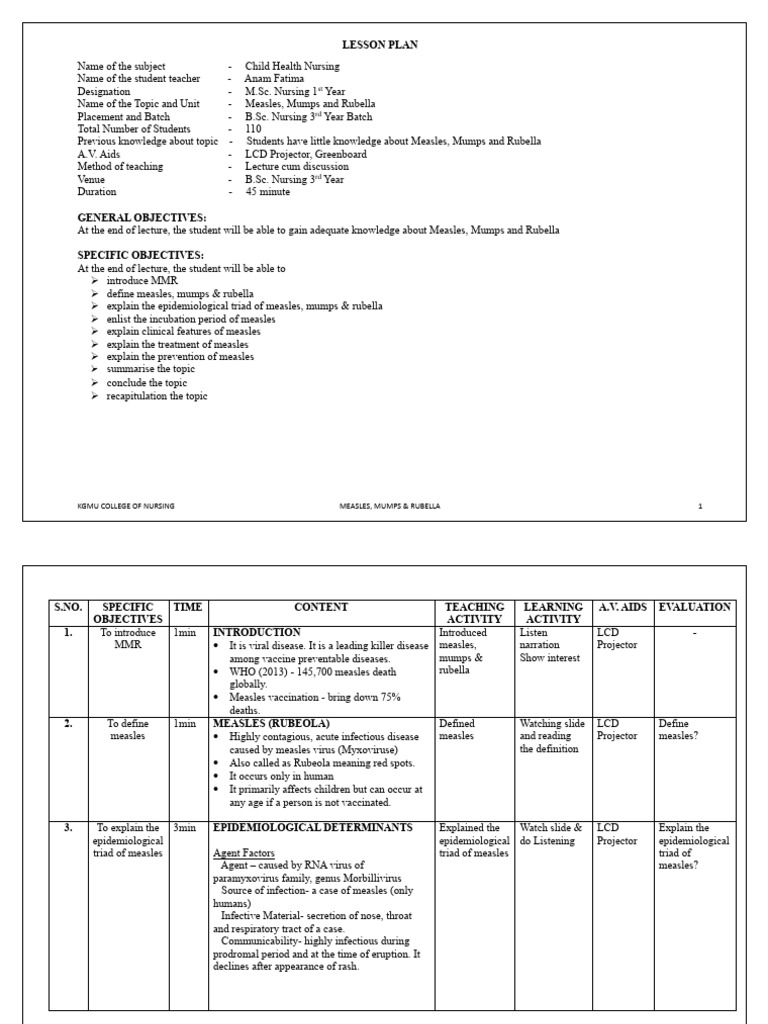 MMR-1 | PDF | Measles | Infection