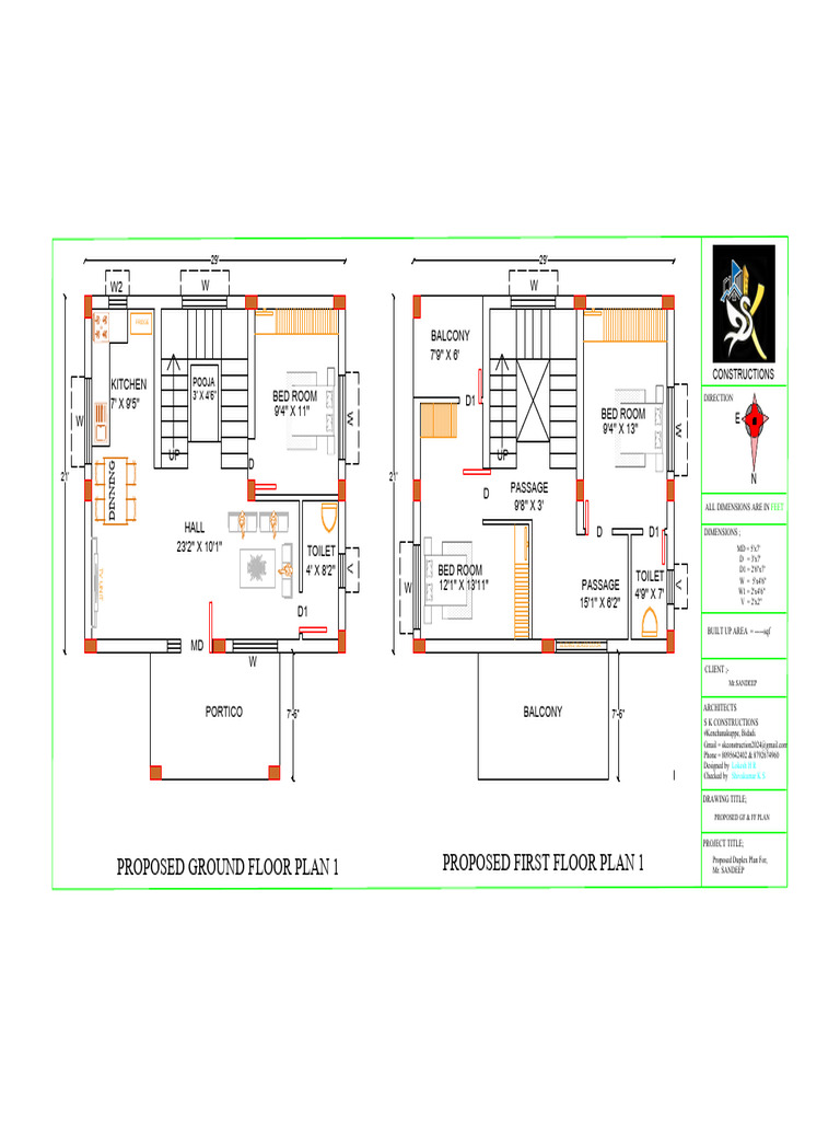 PLAN WITH COLUMN POSITIONS Sandeep Sir-Model | PDF