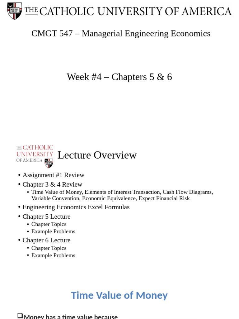 CMGT 547 - Week #4 Slides | PDF | Interest | Net Present Value