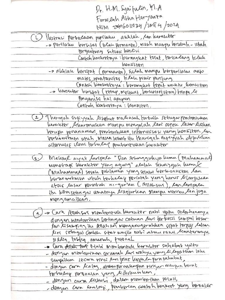 Ringkasan + Uas Akhlak - A1 - Furaidah 22106011034 | PDF