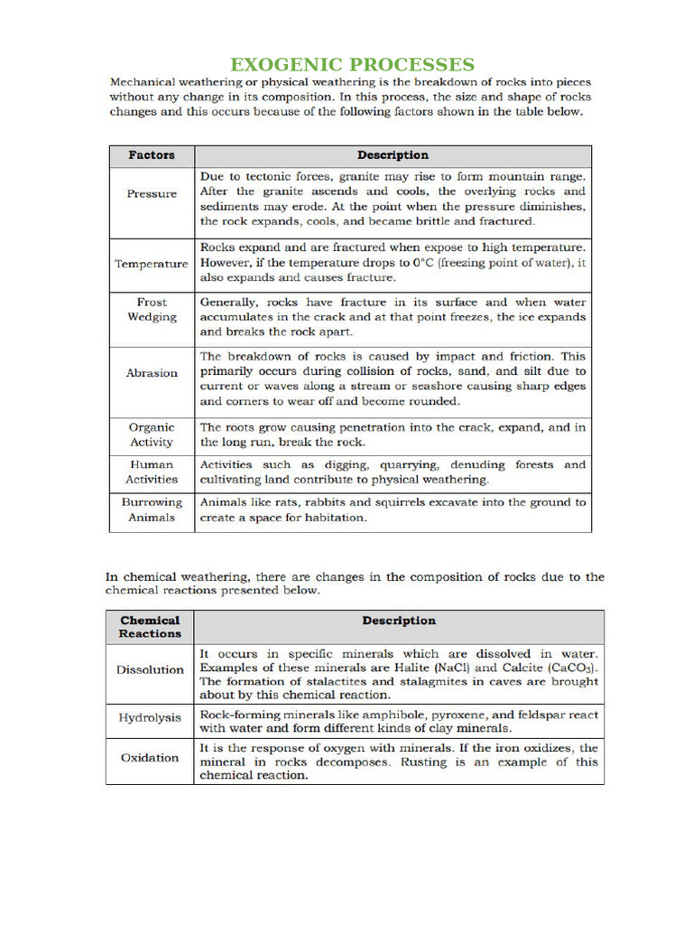 Els-Exogenic Processes | PDF