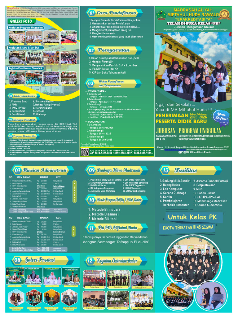 Brosur MA MIFTAHUL HUDA RAWALO BANYUMAS TAHUN PELAJARAN 2025-2026 | PDF