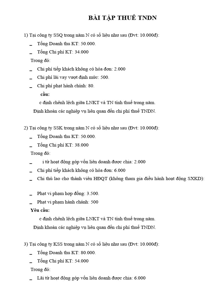 Bai Tap Thue TNDN | PDF