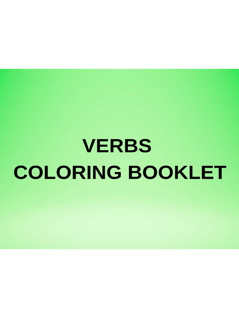Verbs Coloring Booklet | PDF
