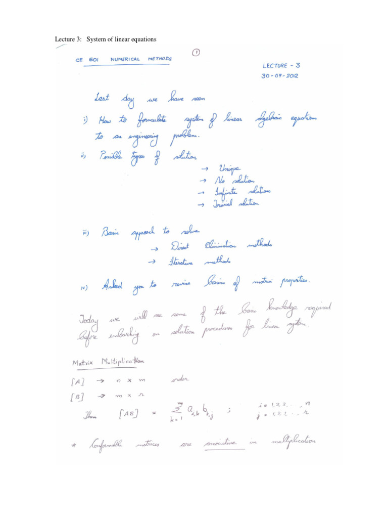 Ce 601 Numerical Methods Lecture3 | PDF
