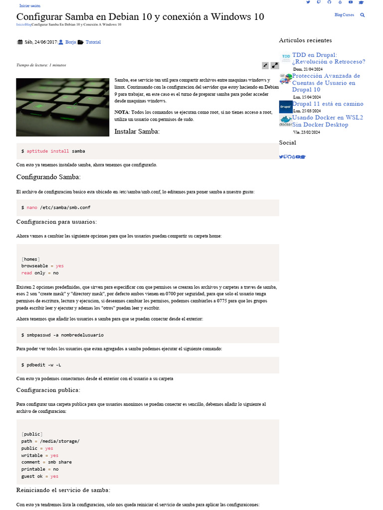 Samba Debian10 Win10 | PDF | Windows 10 | Drupal