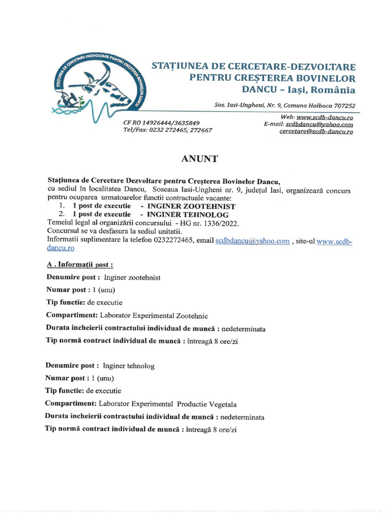 Anunt Concurs 2 | PDF