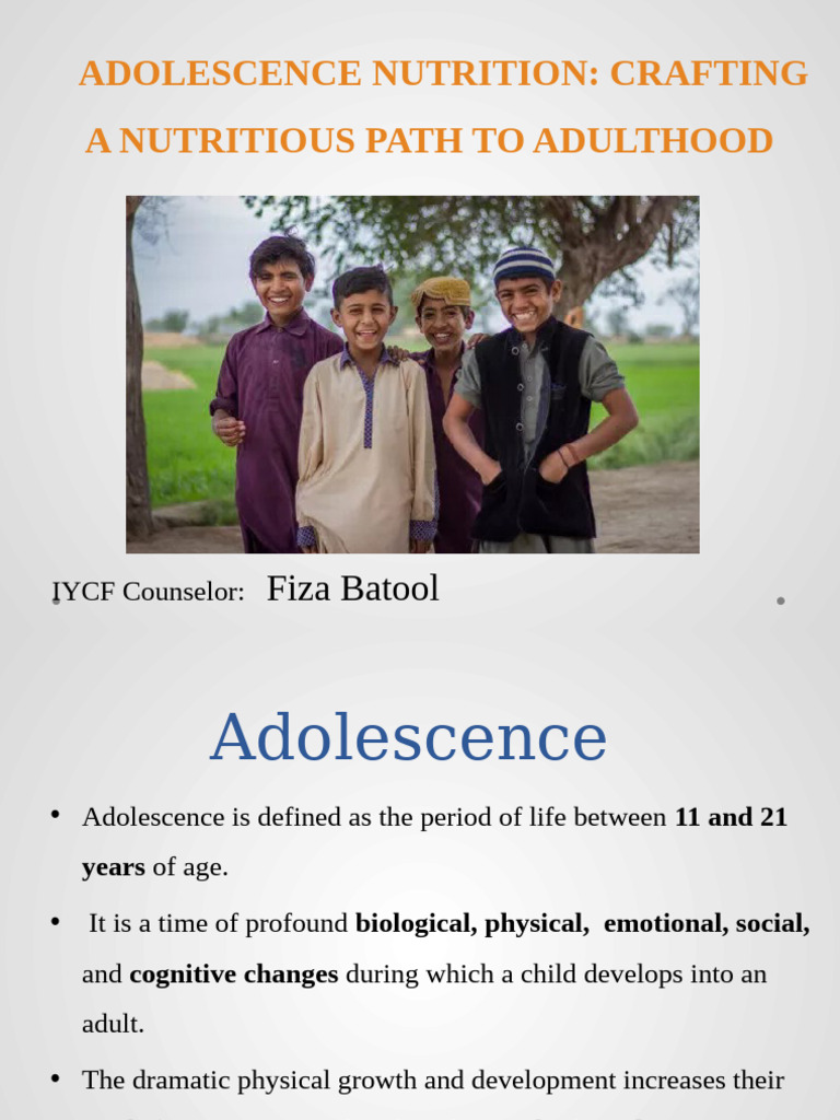ADOLESCENTS Nutrition | PDF | Fat | Dietary Fiber