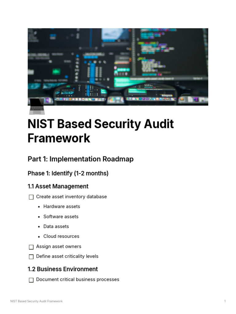 NIST Based Security Audit Framework | PDF | Security | Computer Security