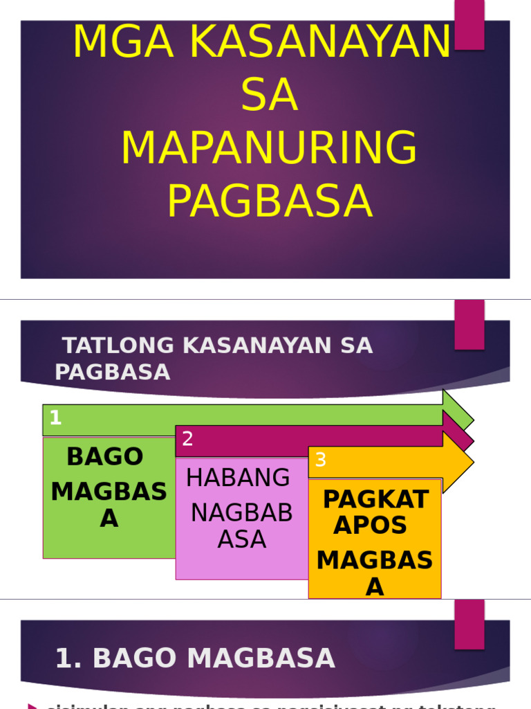 Mga Kasanayan Sa Mapanuring Pagbasa | PDF