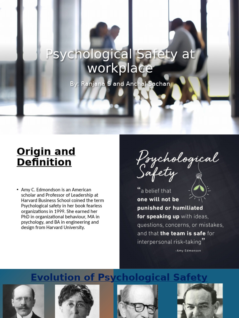 Psychological Safety at Workplace Final | PDF | Leadership ...