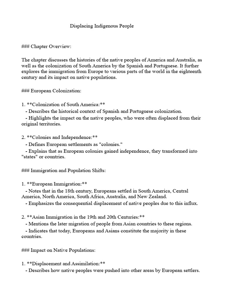 Displacement of Indigenous Peoples in History | PDF | Indigenous ...