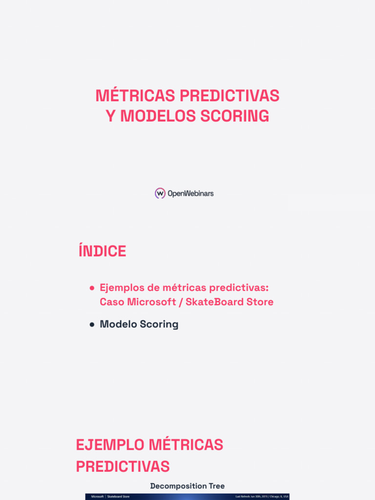Creación de Métricas Predictivas y Modelos de Scoring | PDF