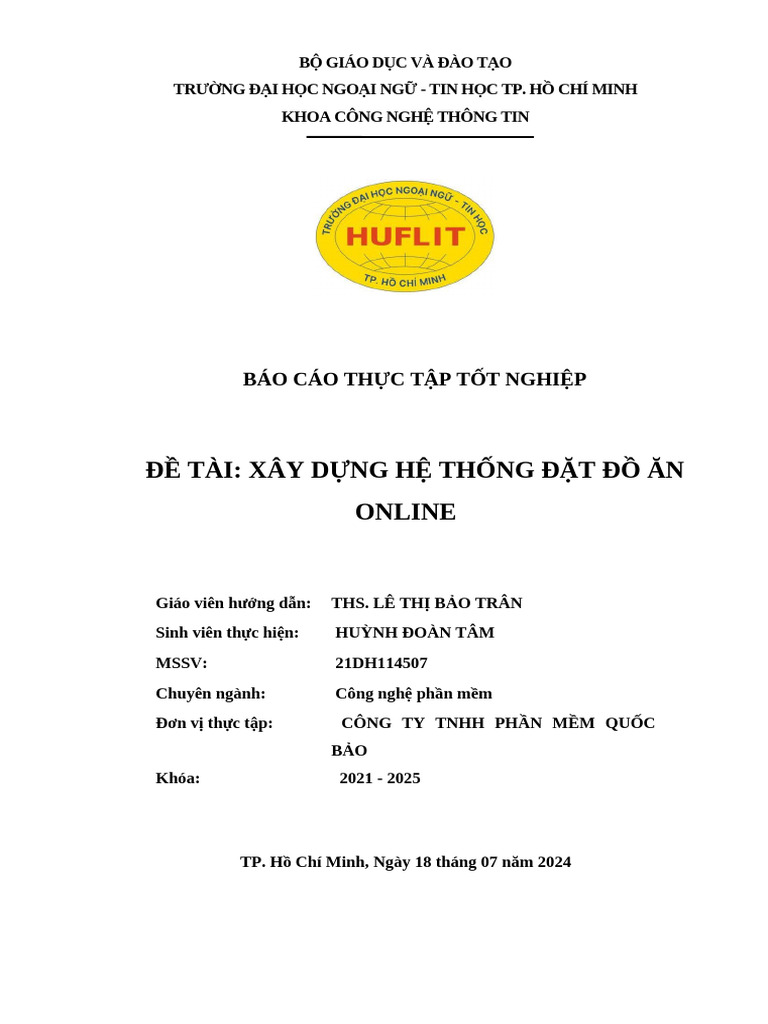 BaoCaoThucTap HuynhDoanTam-Final | PDF