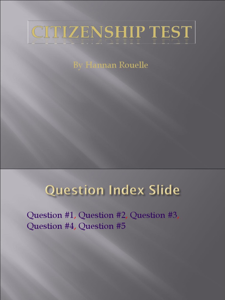 Citizenship Test | PDF