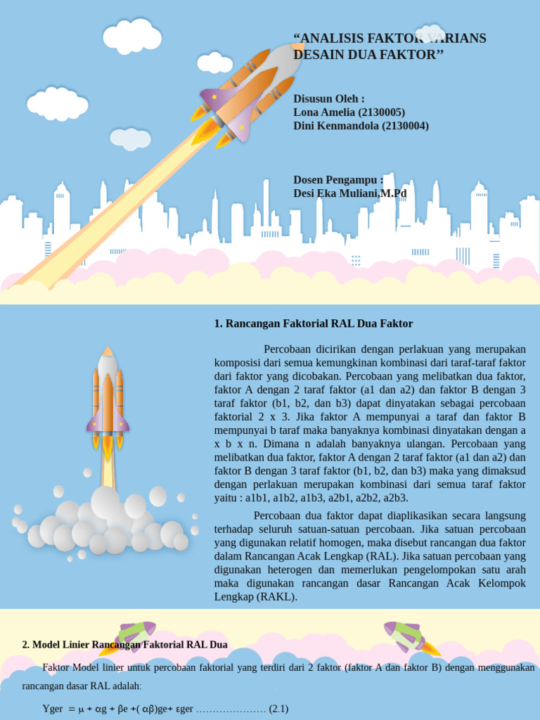 Statistika Lona Dini (Analisis Faktor Varians Desain Dua Faktor | PDF ...