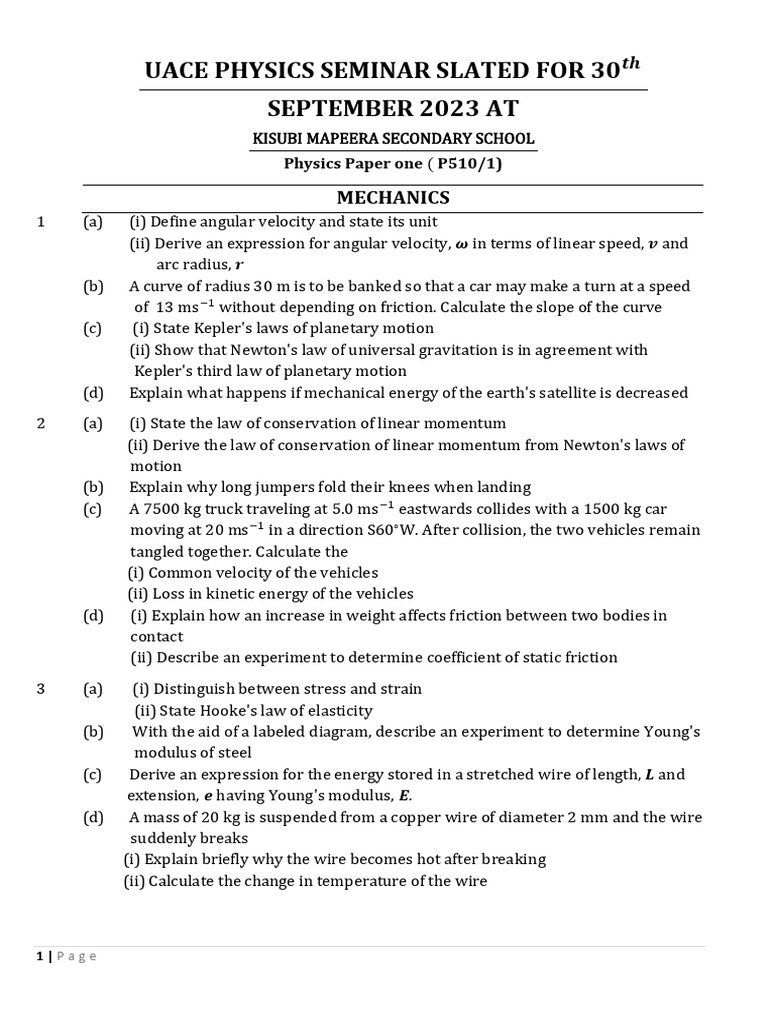 Kimss Seminar Uace Physics 2023 | PDF | Radioactive Decay | Inductance