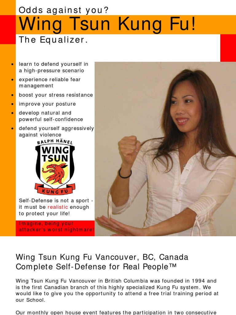 Wing Tsun Kung Fu Brochure | PDF | Wing Chun | Jeet Kune Do