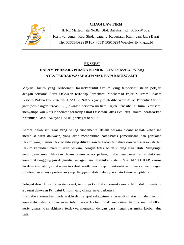 Pidana Eksepsi | PDF