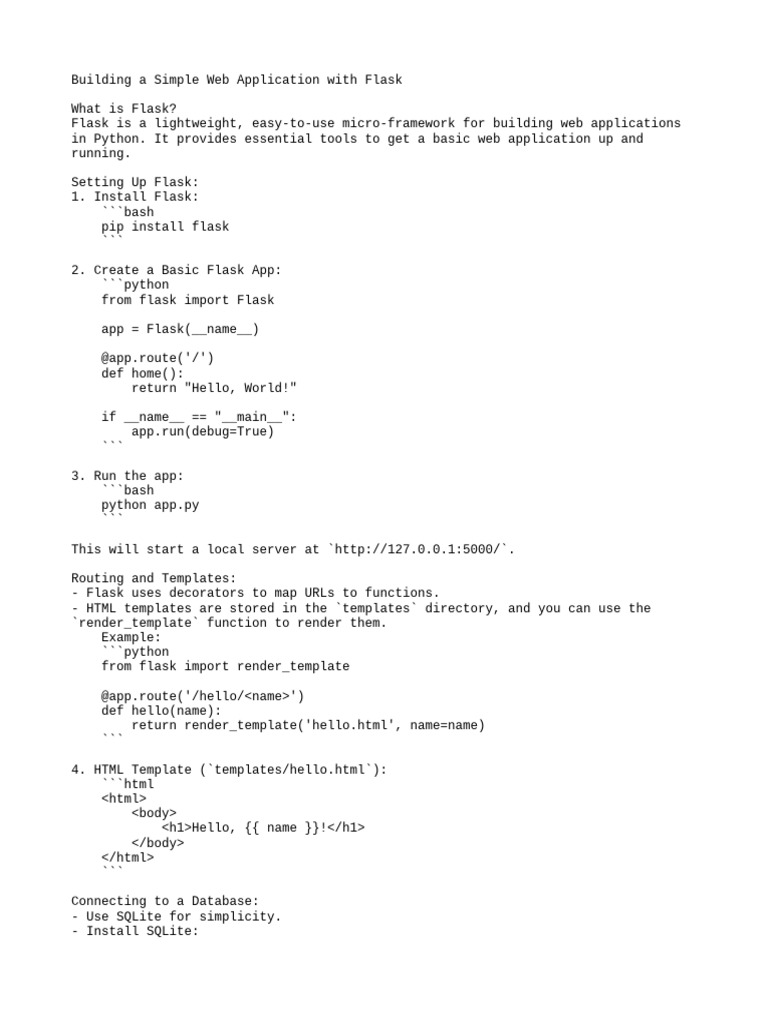Build A Simple Web Application With Flashk | PDF