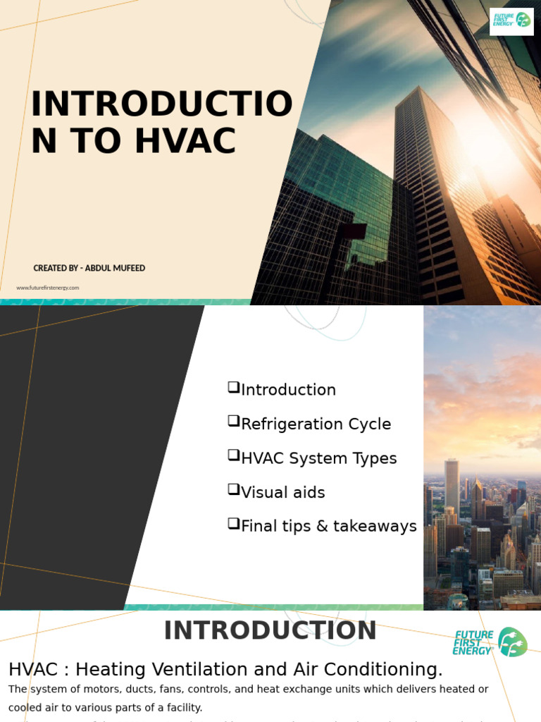 Introduction To Hvac | PDF | Air Conditioning | Heat Pump