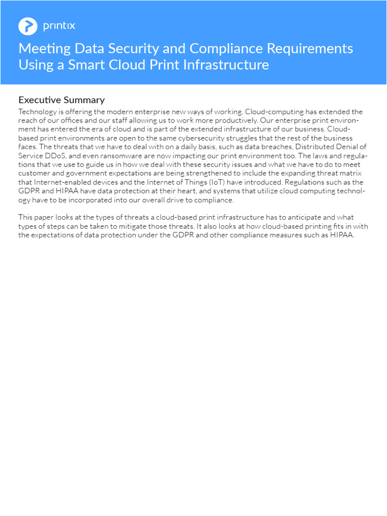Cloud Print Security & Compliance Insights | PDF | Cloud Computing ...