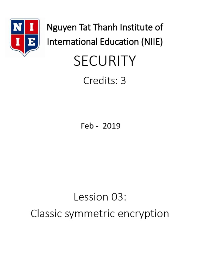 NIIT IS KhietLTN 2019 C3 | PDF | Encryption | Key (Cryptography)