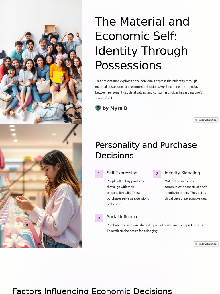 The Material and Economic Self Identity Through Possessions | PDF ...