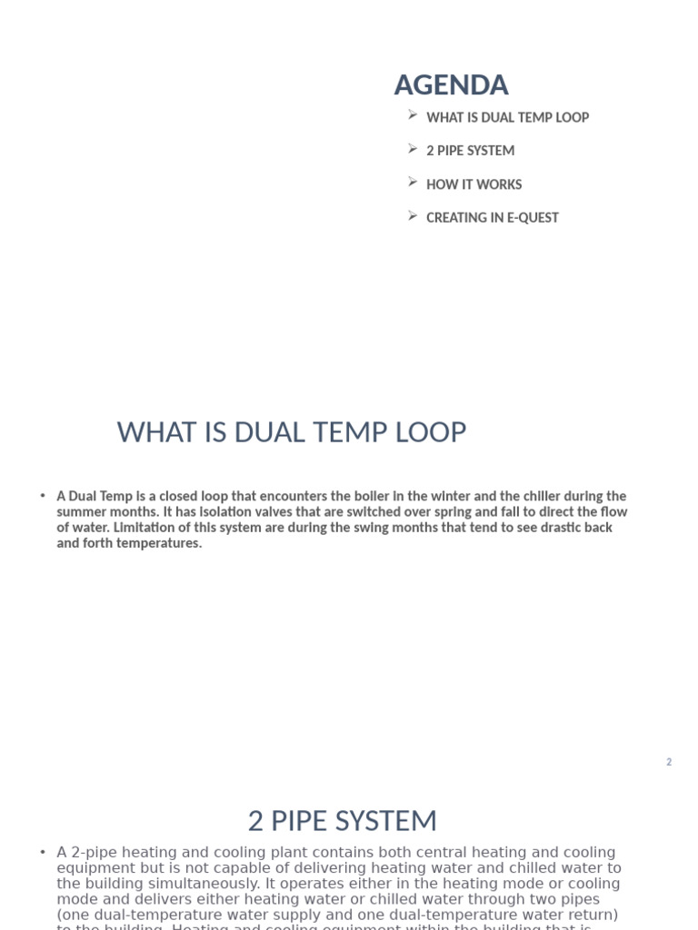Dual Temp Loop | PDF