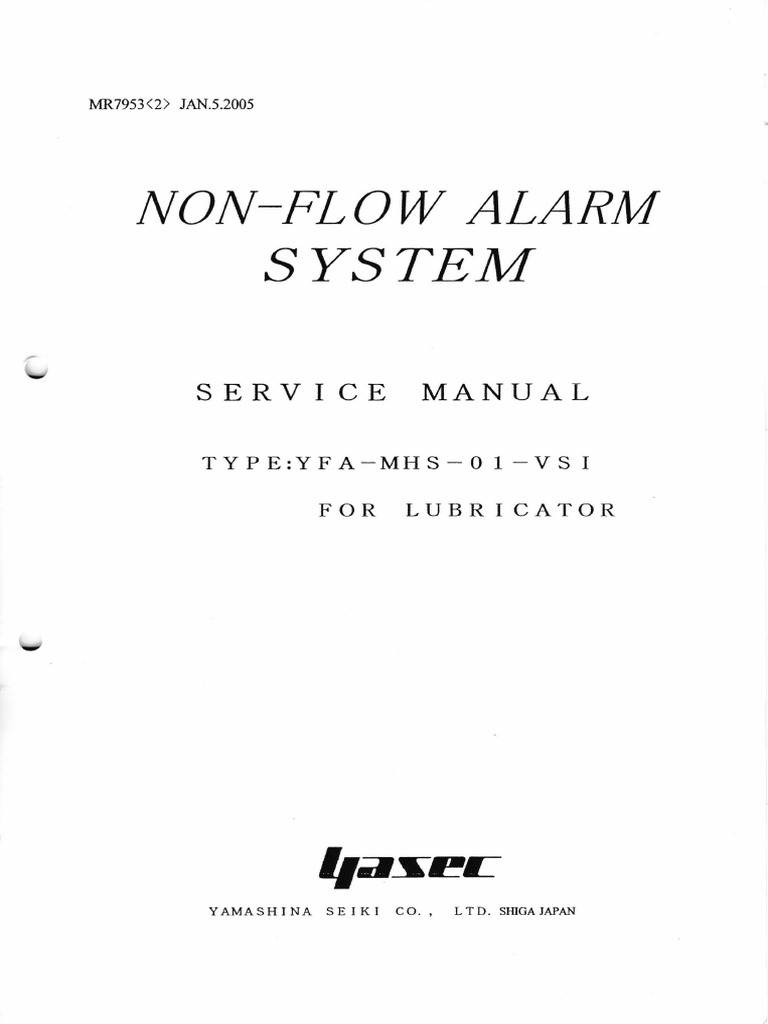 YFA-MHS-O1-VSI Non-Flow Alarm Manual | PDF | Power Supply | Sensor