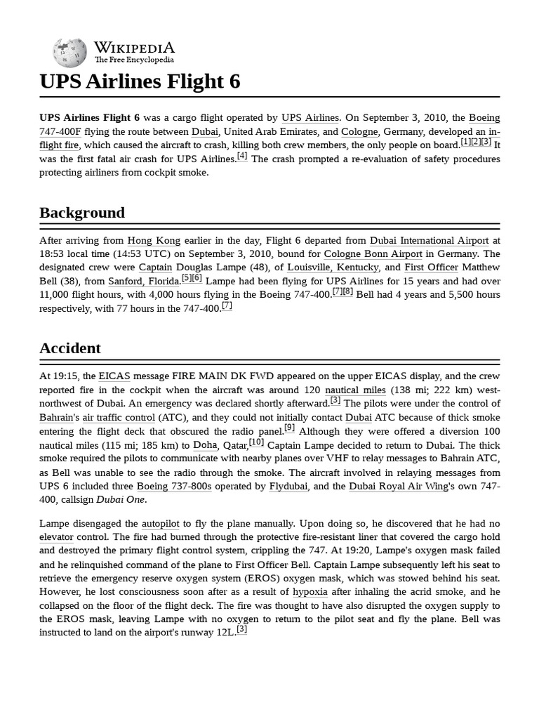 UPS Airlines Flight 6 | PDF | Aviation Accidents And Incidents | Transport