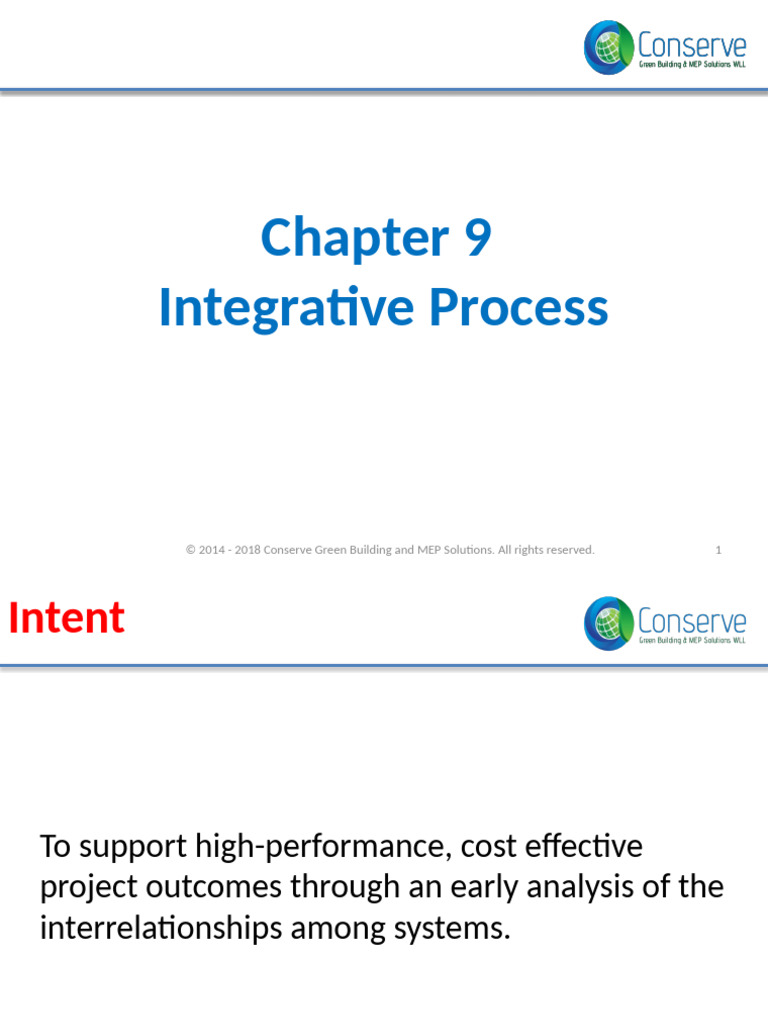Chapter 9 Integrative Process | PDF | Green Building