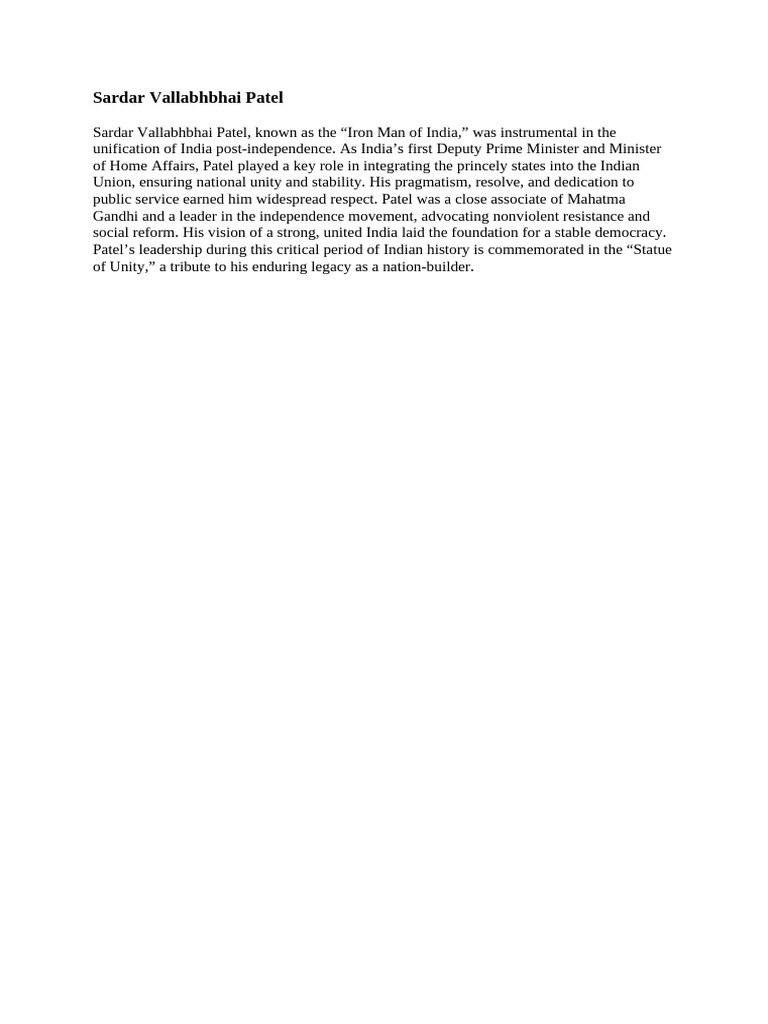 Sardar Vallabhbhai Patel | PDF | Social Science | Religion & Spirituality