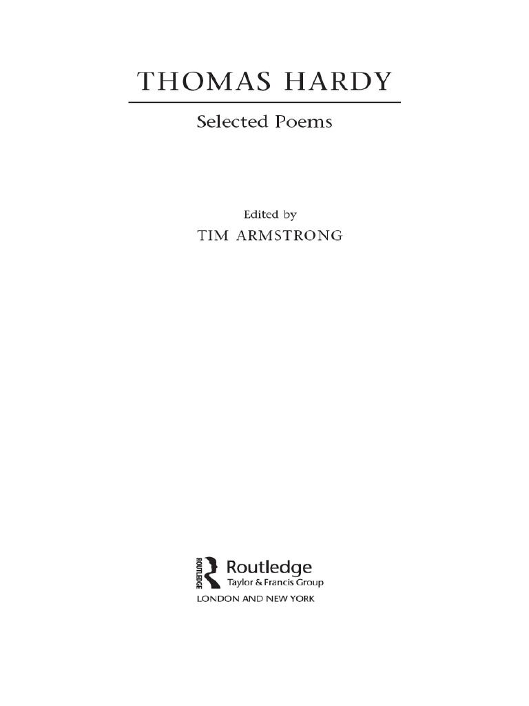 Thomas Hardy Poem Analysis List | PDF