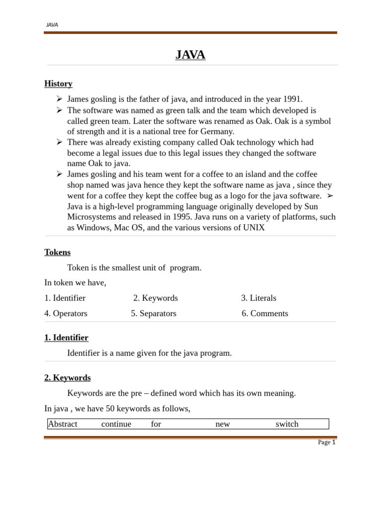 Java Notes | PDF | Data Type | Integer (Computer Science) Java Notes | PDF | Data Type | Integer (Computer Science)