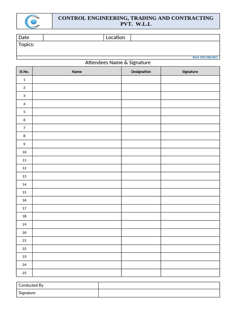 Attendee List for HSE Meeting | PDF