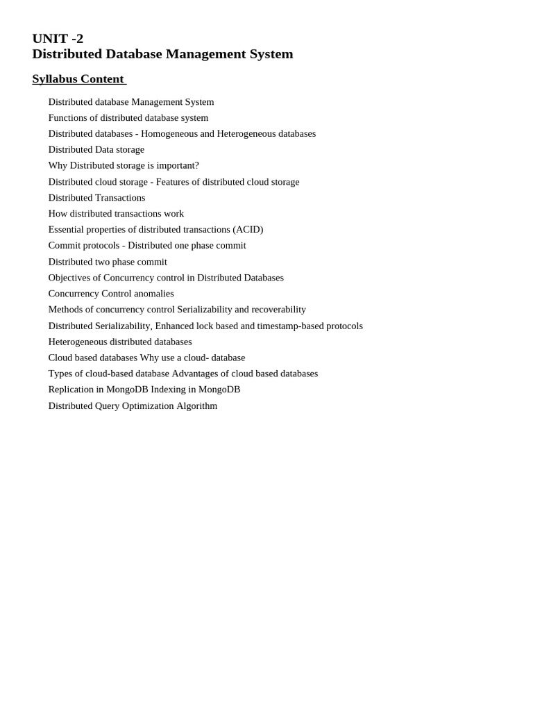 UNIT 2 DDMS | PDF | Databases | Database Transaction