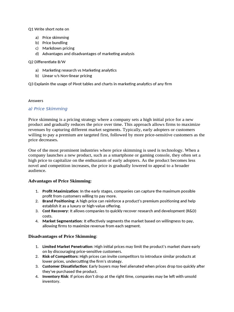 marketing assignment | PDF | Pricing | Marketing