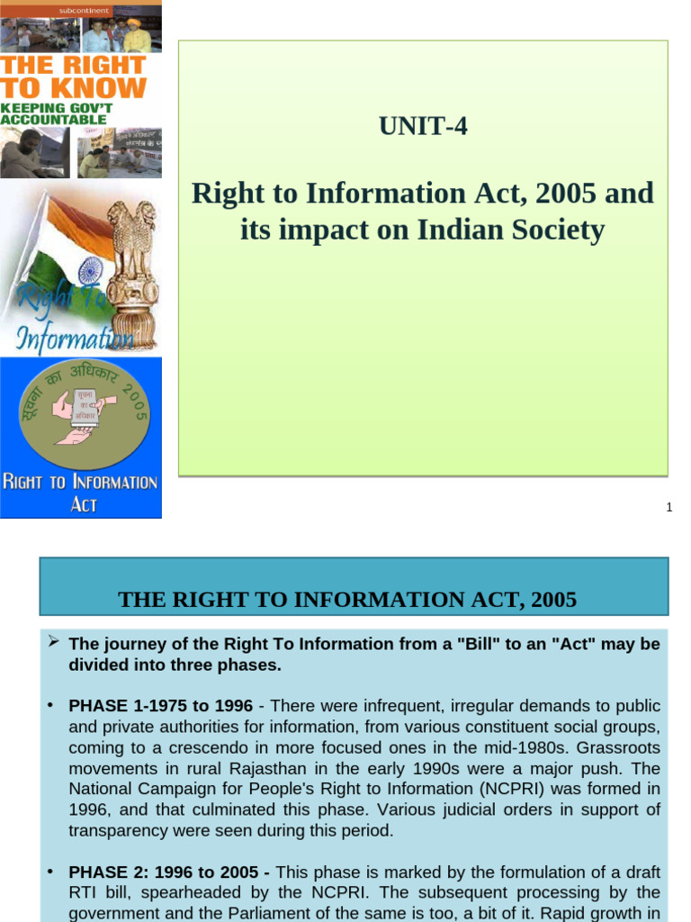 5 UNIT 4 -RTI | PDF | Government Of India