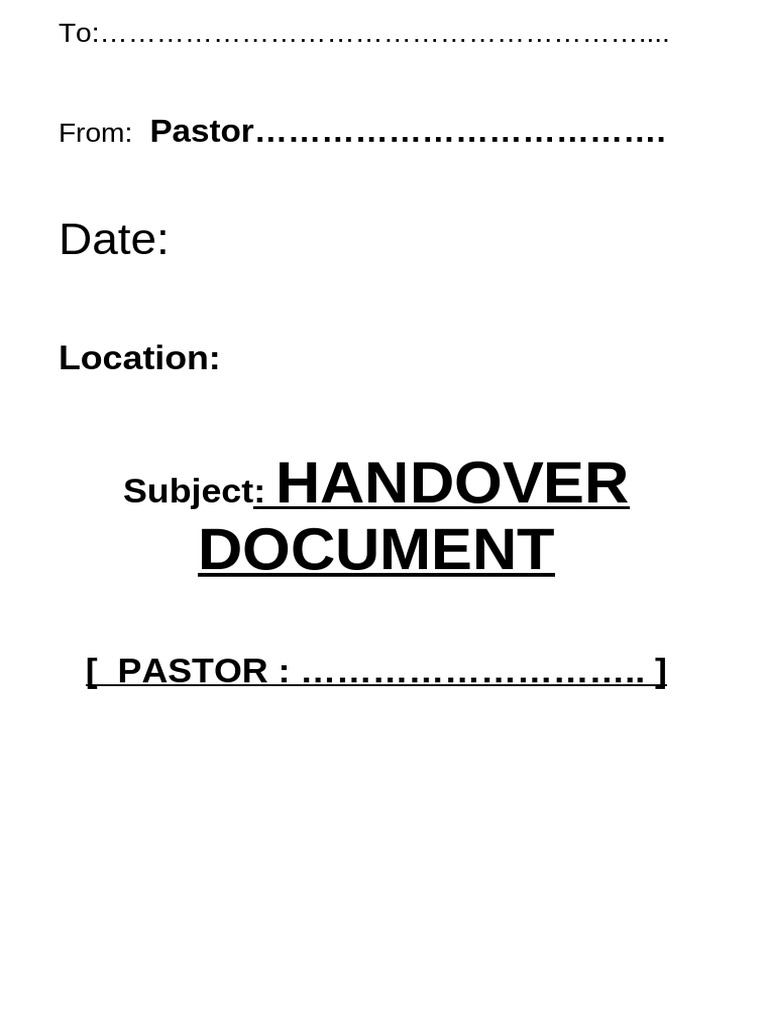 Handover Note-Format 2018 Impty | PDF