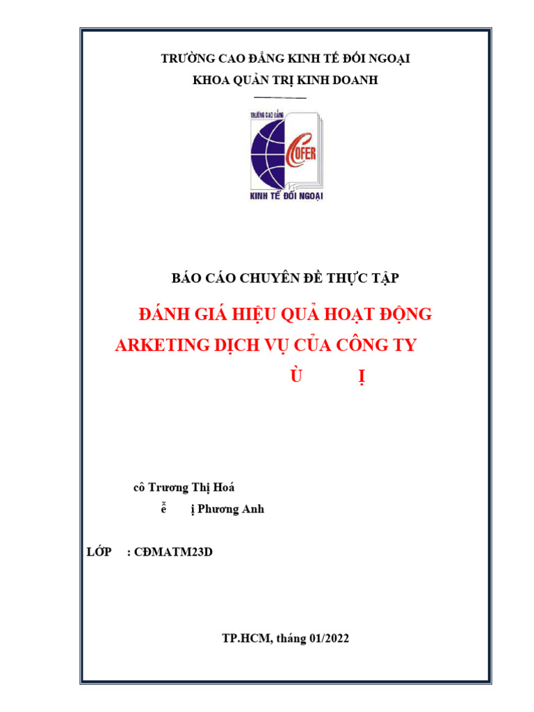 Bai Bao Cao Thuc Tap Tot Nghiep Chinh1 | PDF