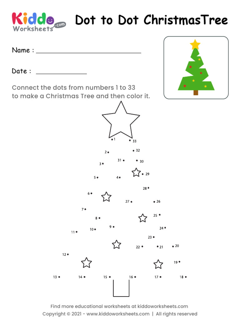 Dot To Dot Christmas Tree Worksheet | PDF